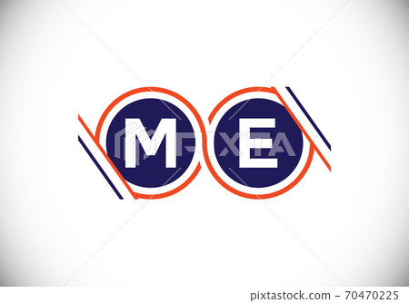 M E letter sign symbol. Initial Letter M E Logo... - Stock Illustration ...
