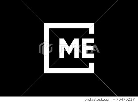 M E letter sign symbol. Initial Letter M E Logo... - Stock Illustration ...