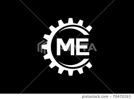 M E letter sign symbol. Initial Letter M E Logo... - Stock Illustration ...