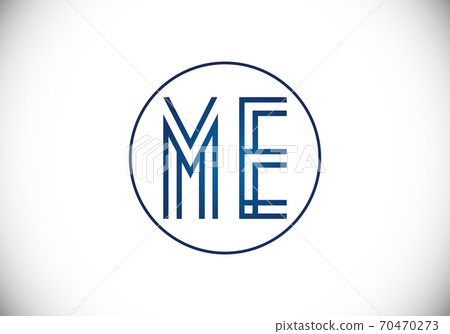 M E letter sign symbol. Initial Letter M E Logo... - Stock Illustration ...