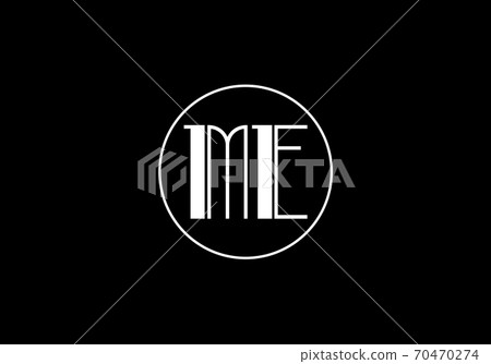 M E letter sign symbol. Initial Letter M E Logo... - Stock Illustration ...