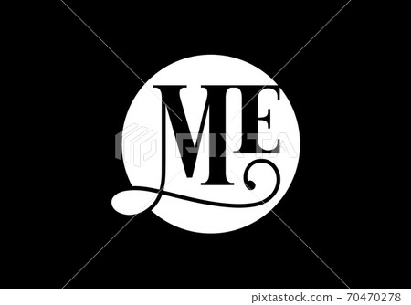 M E letter sign symbol. Initial Letter M E Logo... - Stock Illustration ...