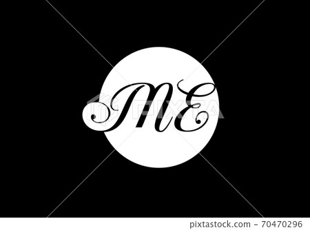 M E letter sign symbol. Initial Letter M E Logo... - Stock Illustration ...
