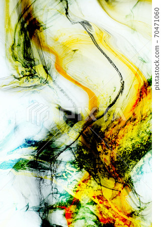 Yellow and blue ink marbling background material - Stock Illustration ...