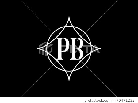 P B Initial Letter Logo design, Graphic... - Stock Illustration ...