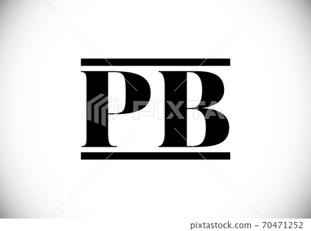 P B Initial Letter Logo design, Graphic... - Stock Illustration ...