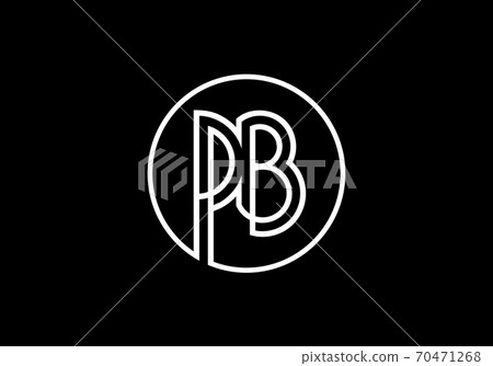 P B Initial Letter Logo design, Graphic... - Stock Illustration ...