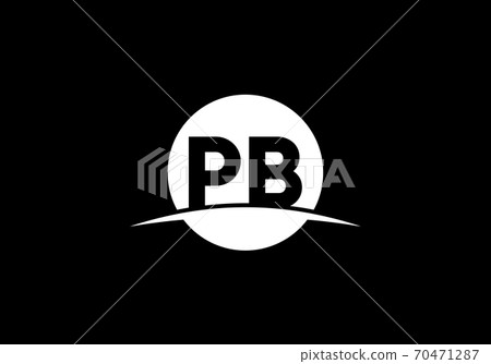P B Initial Letter Logo design, Graphic... - Stock Illustration ...