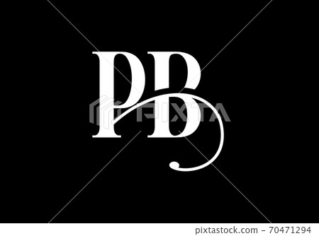P B Initial Letter Logo design, Graphic... - Stock Illustration ...