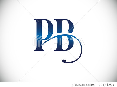P B Initial Letter Logo design, Graphic... - Stock Illustration ...