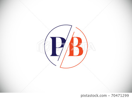 P B Initial Letter Logo design, Graphic... - Stock Illustration ...