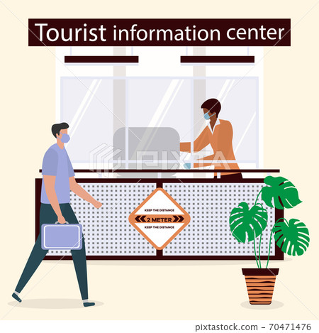 Visitor Center Tourist Information New normal - Stock Illustration ...