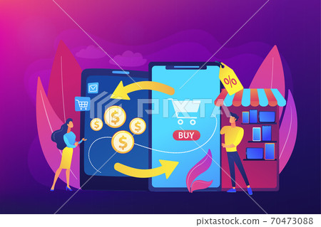 Mobile device trade-in concept vector... - Stock Illustration [70473088 ...