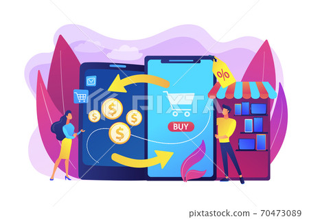 Mobile device trade-in concept vector... - Stock Illustration [70473089 ...