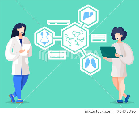 Medical Workers Reading Patient Diagnosis Vector - Stock Illustration ...