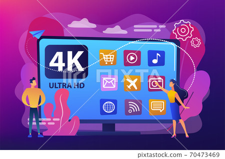 UHD smart TV concept vector illustration. - Stock Illustration ...