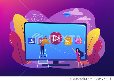 Smart TV technology concept vector illustration. - Stock Illustration ...