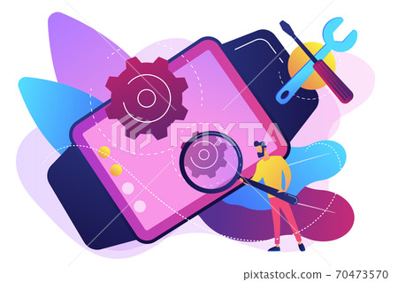 Mobile device repair concept vector illustration.-插圖素材 [70473570] - PIXTA圖庫