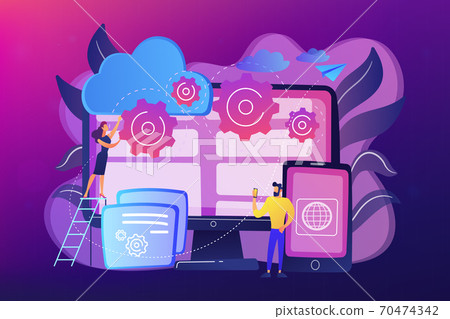 Cross-platform programming concept vector... - Stock Illustration ...