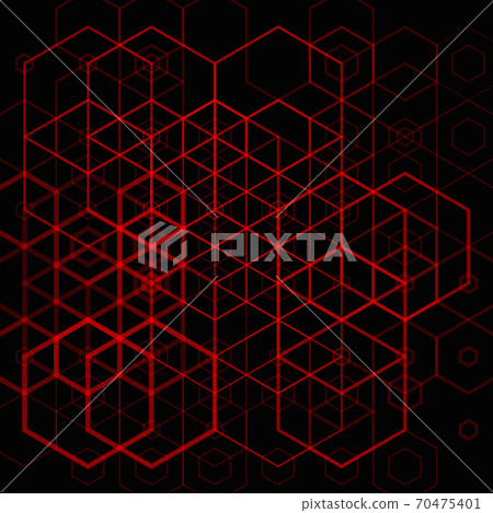 Abstract red grid hexgonal pattern on dark... - Stock Illustration ...