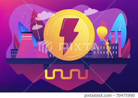 Geothermal energy concept vector illustration. - Stock Illustration ...