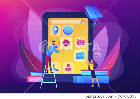 Mobile app development courses concept vector... - Stock Illustration ...