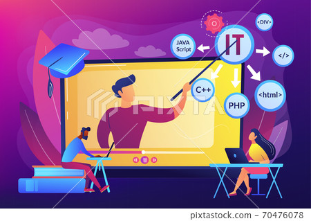 Online IT courses concept vector illustration - Stock Illustration ...