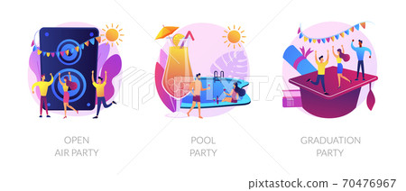Outdoor party vector concept metaphors. - Stock Illustration [70476967 ...