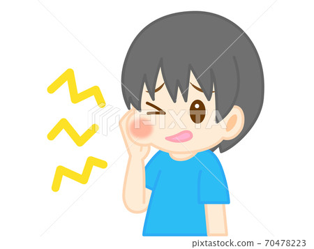 Boy with swollen cheeks 2 - Stock Illustration [70478223] - PIXTA