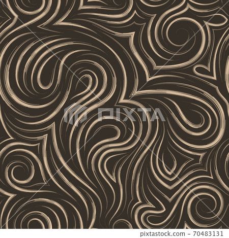 Flowing vector seamless pattern of brush... - Stock Illustration ...