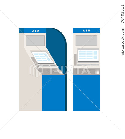 Front and sideways ATM vector illustration - Stock Illustration ...