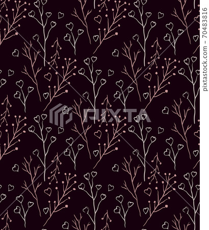 Simple rustic seamless pattern with branches,... - Stock Illustration ...