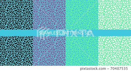 Four Seamless Colorful Abstract Pattern Set... - Stock Illustration ...