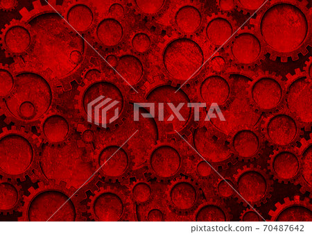Dark red tech gears abstract grunge background - Stock Illustration ...