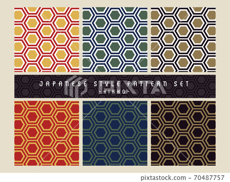 Seamless Japanese pattern (turtle shell) - Stock Illustration [70487757 ...