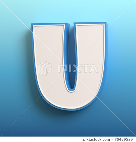 Cartoon 3d font, 3d rendering, letter U-插圖素材 [70499589] - PIXTA圖庫