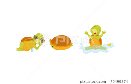 Funny Turtle or Tortoise with Shell Drinking... - Stock Illustration ...