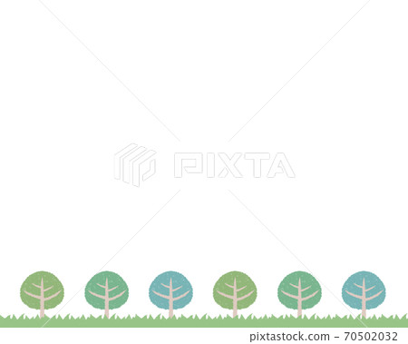 Tree-lined and lawn frame-white background - Stock Illustration ...