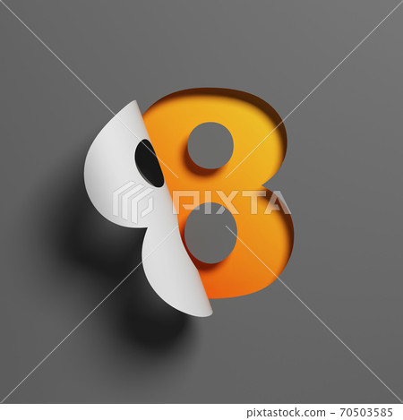 Curl paper font 3d rendering number 8 - Stock Illustration [70503585] - PIXTA