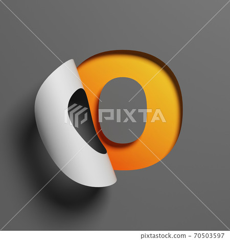 Curl paper font 3d rendering letter O - Stock Illustration [70503597] - PIXTA