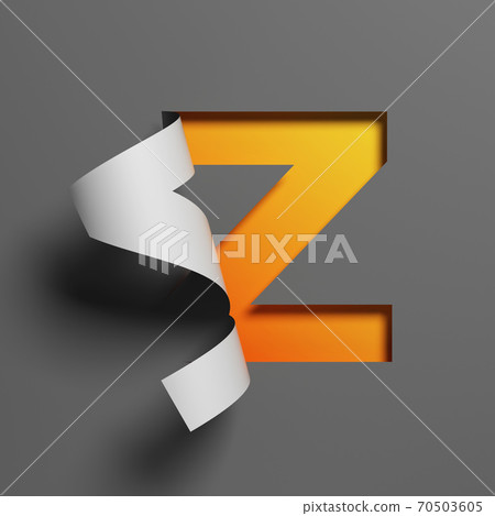 Curl paper font 3d rendering letter Z - Stock Illustration [70503605] - PIXTA