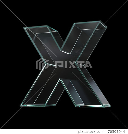 Glass font 3d rendering, letter X - Stock Illustration [70505944] - PIXTA