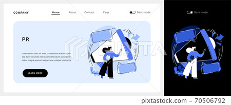 PR vector concept landing page. - Stock Illustration [70506792] - PIXTA
