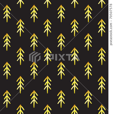 Vector seamless pattern of golden spruce - Stock Illustration [70507578 ...
