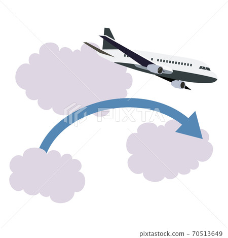 Airplane descending - Stock Illustration [70513649] - PIXTA