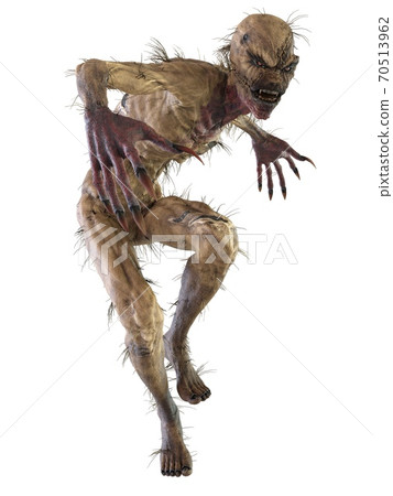 Straw man scarecrow monster isolated on white... - Stock Illustration ...