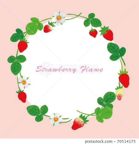 Strawberry circular illustration frame... - Stock Illustration ...