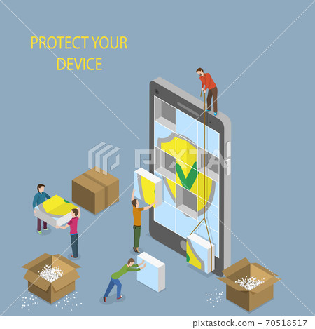Mobile Device Protection Concept Illustration. - Stock Illustration ...
