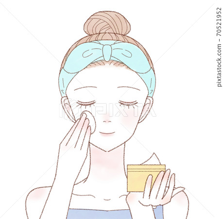 Women applying moisturizing cream to their skin - Stock Illustration ...