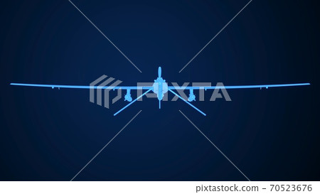 UAV IHA Predator Reaper Plane Wireframe Glowing... - Stock Illustration ...